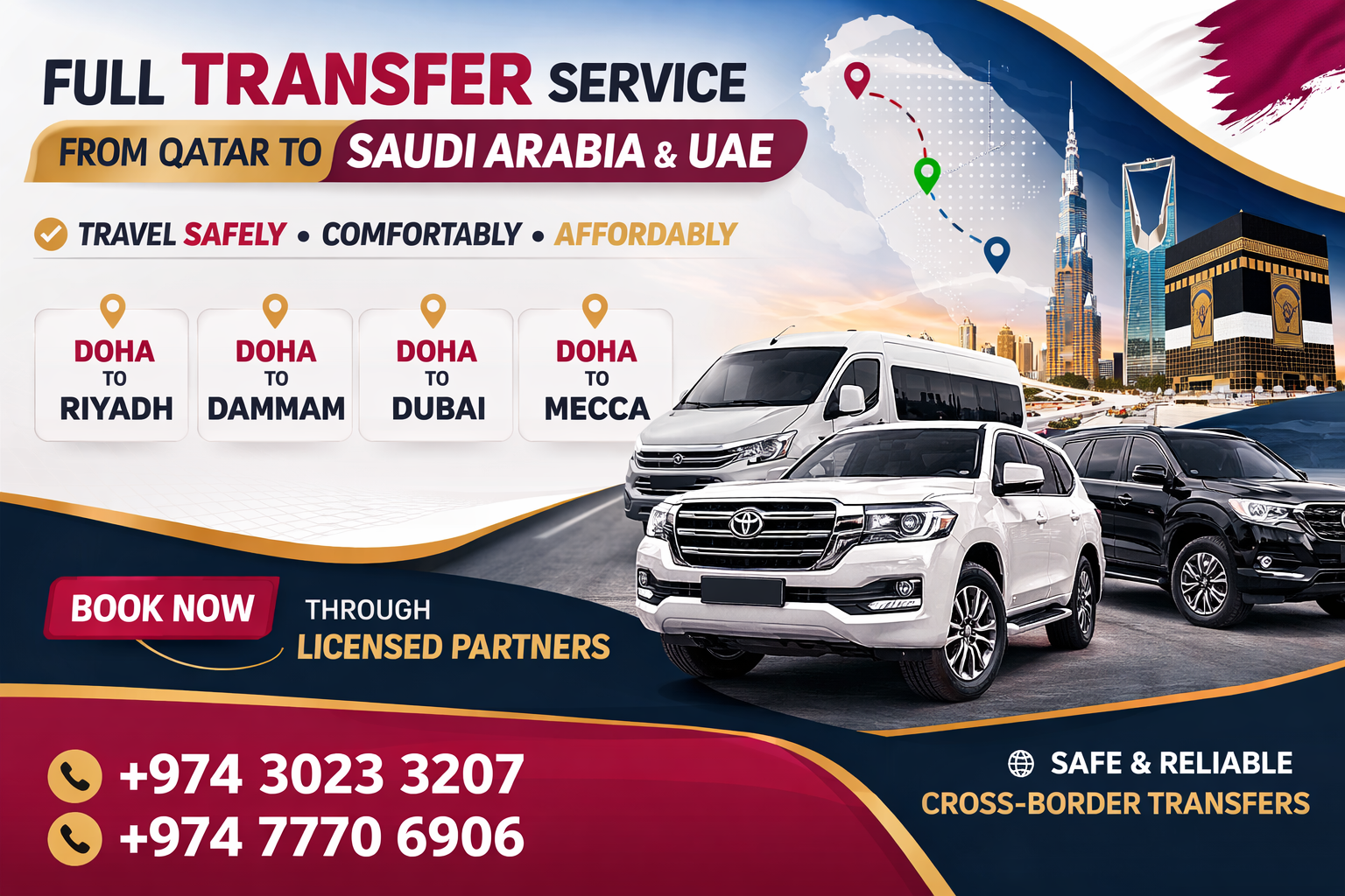 Full Transfer Service Qatar To Saudi Arabia & UAE in 2026